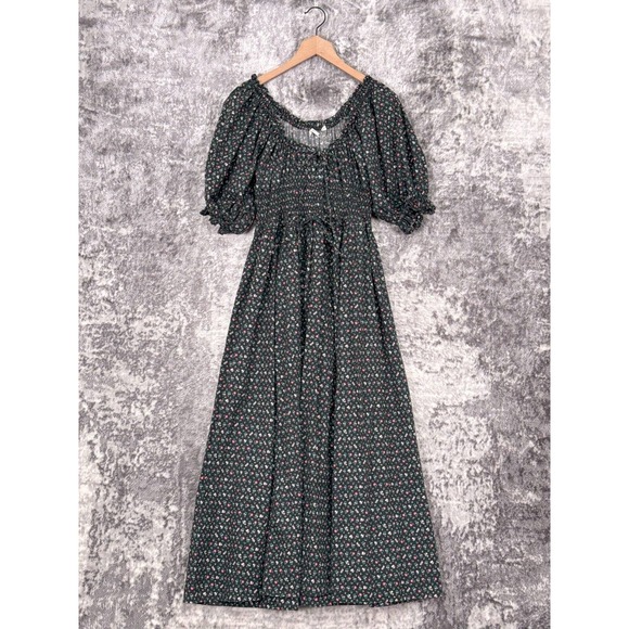 Doen | Dresses | Doen Dress Womens Washed Black Bohemian Smocked Puff ...